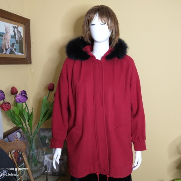 Fleet Street | Jackets & Coats | Ladies Red Wool Fleet Street Coat Fox ...